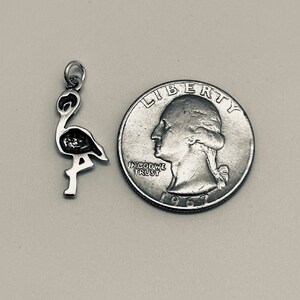Sterling Silver Flamingo Charm, Sterling Silver Flamingo Bird Charm ...