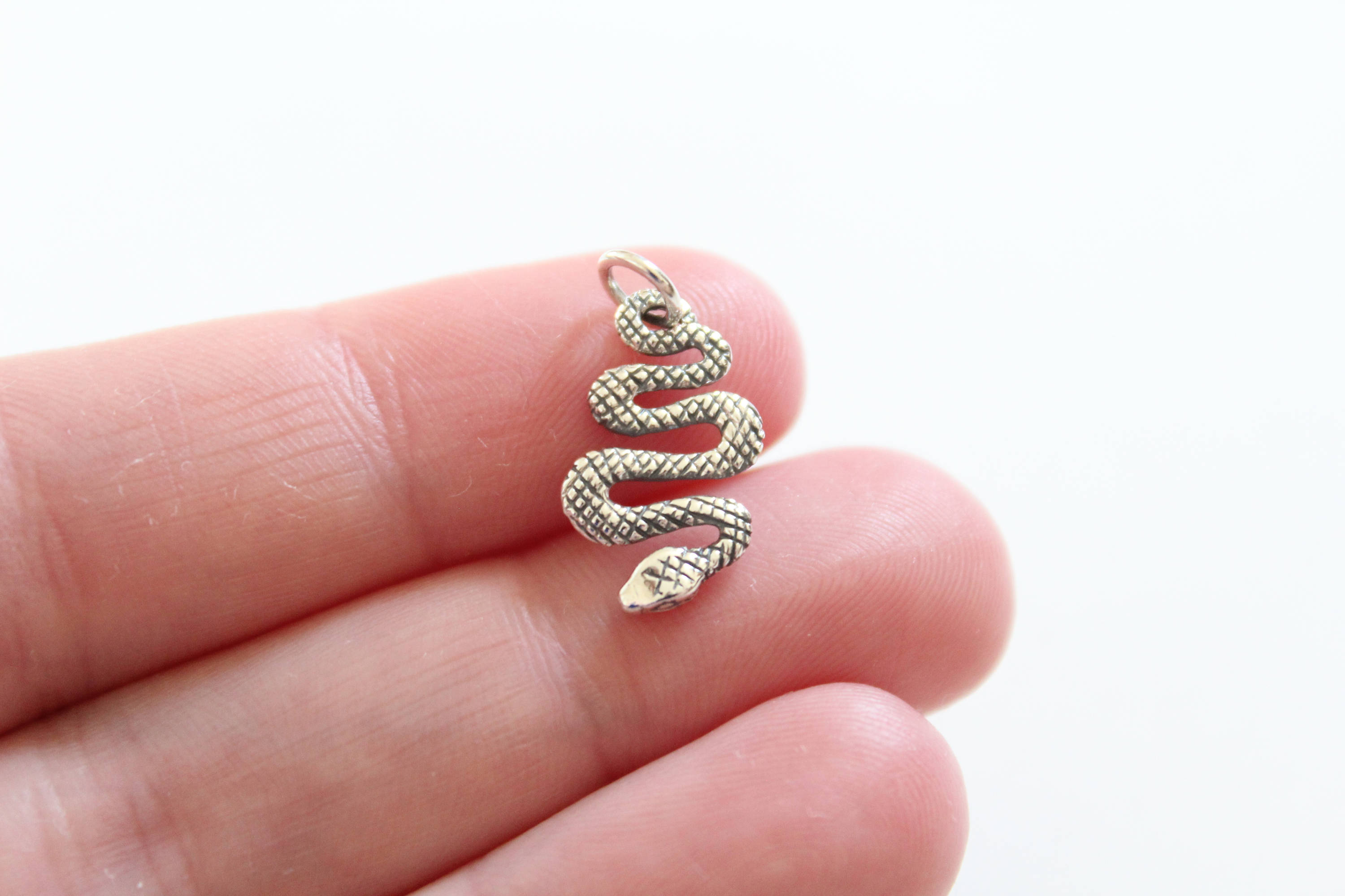 Sterling Silver Snake Charm Snake Pendant Silver Snake | Etsy