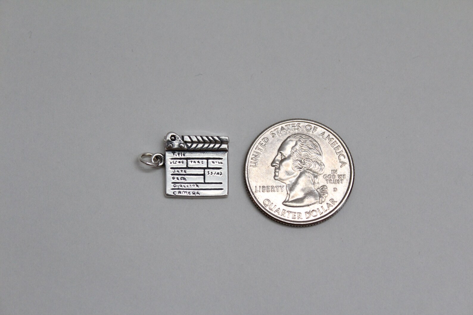 Sterling Silver Movie Clapboard Charm: Film Lover Gift - Etsy