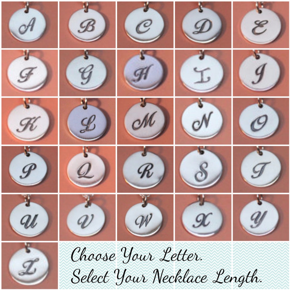 Sterling Silver Cursive Circular Z Initial Charm Necklace - Etsy