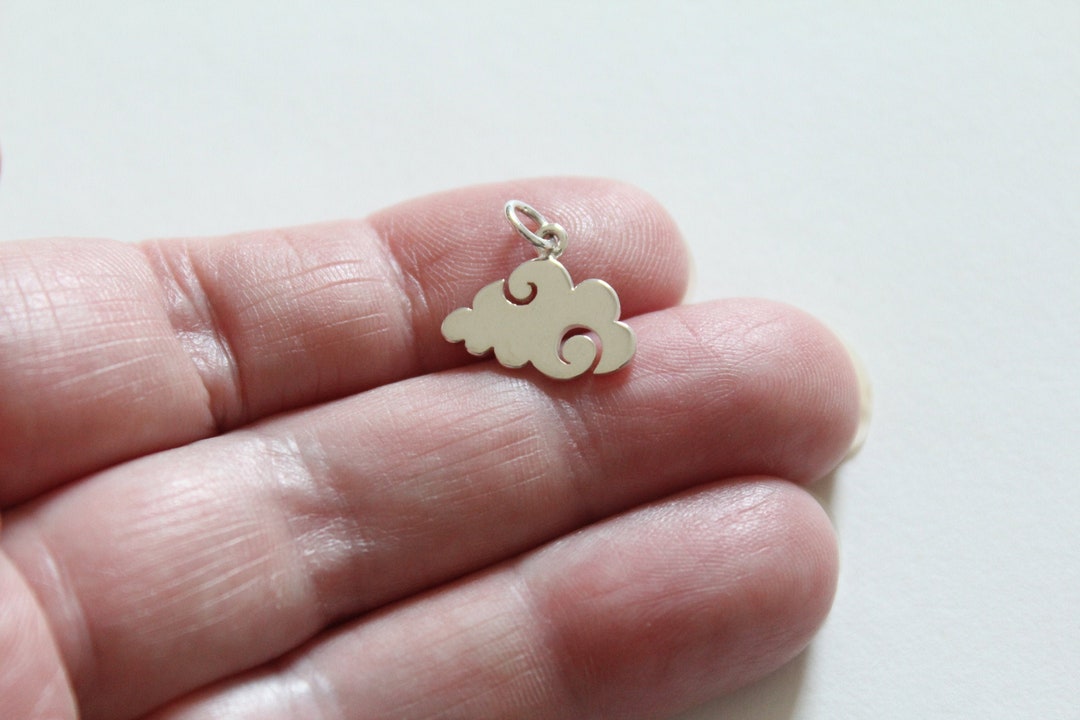 Sterling Silver Cloud Charm, Rain Cloud Charm, Silver Cloud Charm ...
