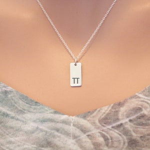 Sterling Silver Pi Symbol Charm Necklace, Pi Necklace, Pi Pendant ...