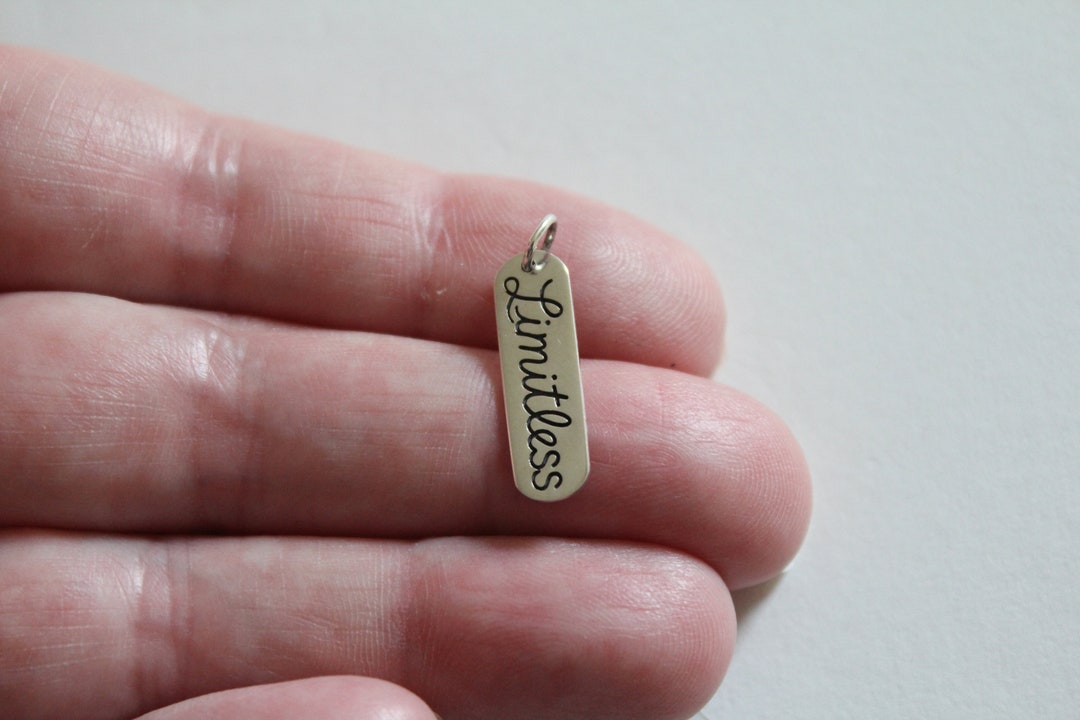 Sterling Silver Word Charm Limitless Charm, Silver Word Charm Limitless ...