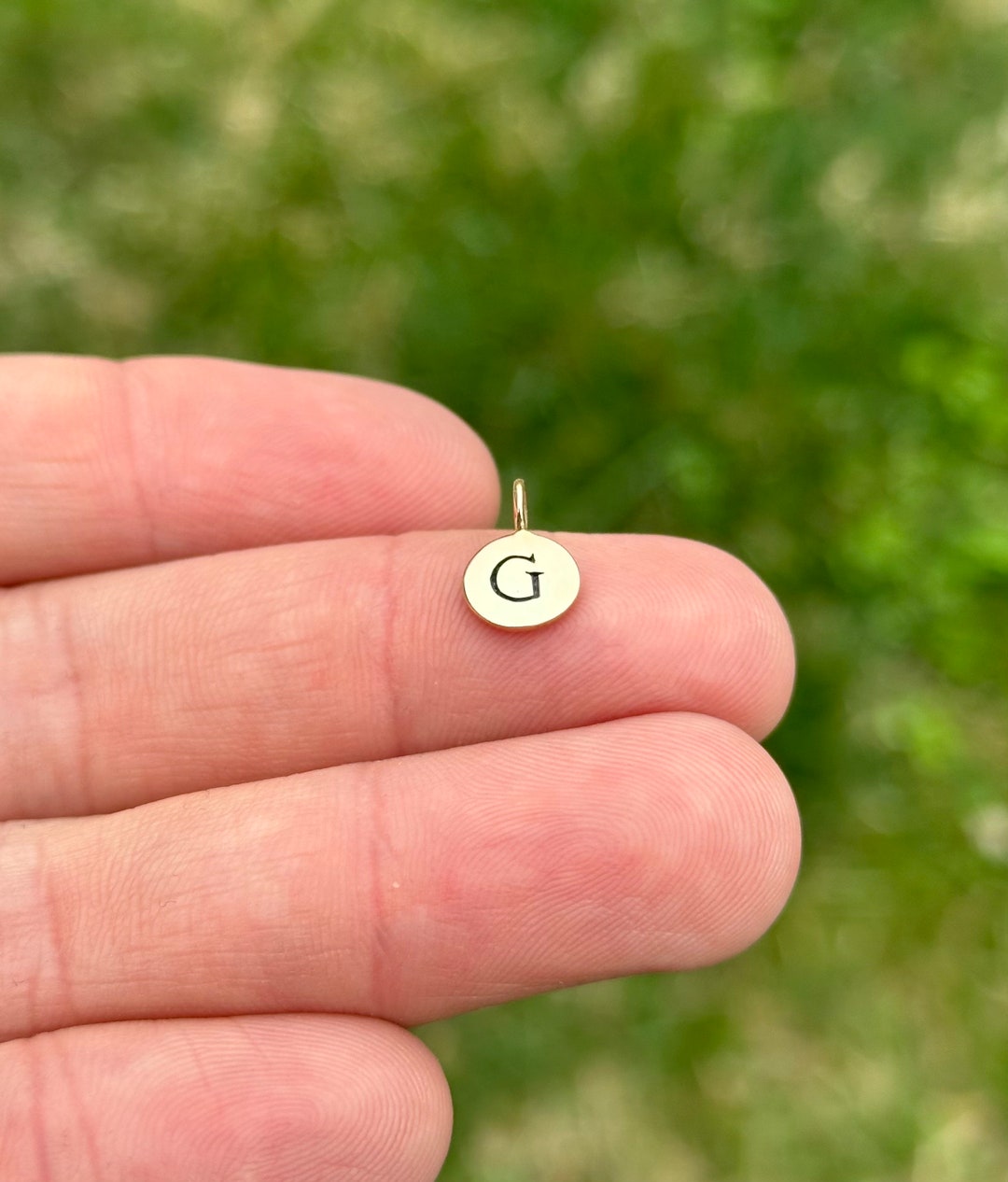 Bronze Letter G Charm: Circular Initial Pendant - Etsy
