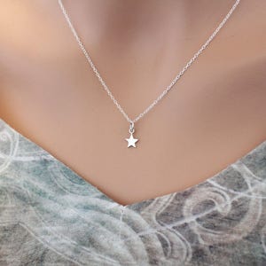 Sterling Silver Simple Star Necklace, Tiny Star Necklace, Small Star ...