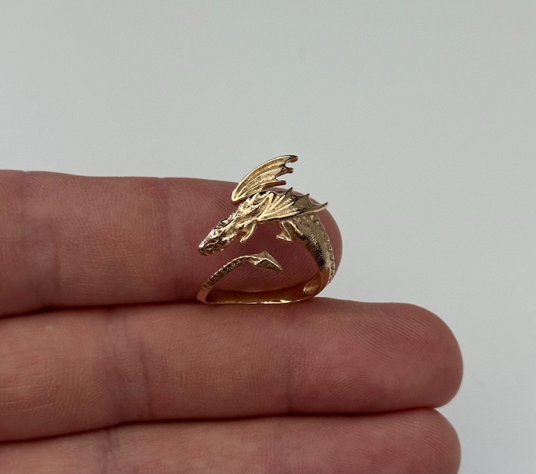 Bronze Adjustable Dragon Ring: Realistic Fantasy Jewelry - Etsy