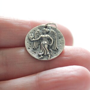 Sterling Silver Ancient Angel Coin Charm Necklace - Etsy