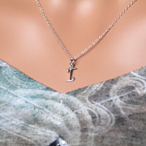 Sterling Silver Cursive I Initial Necklace - Etsy