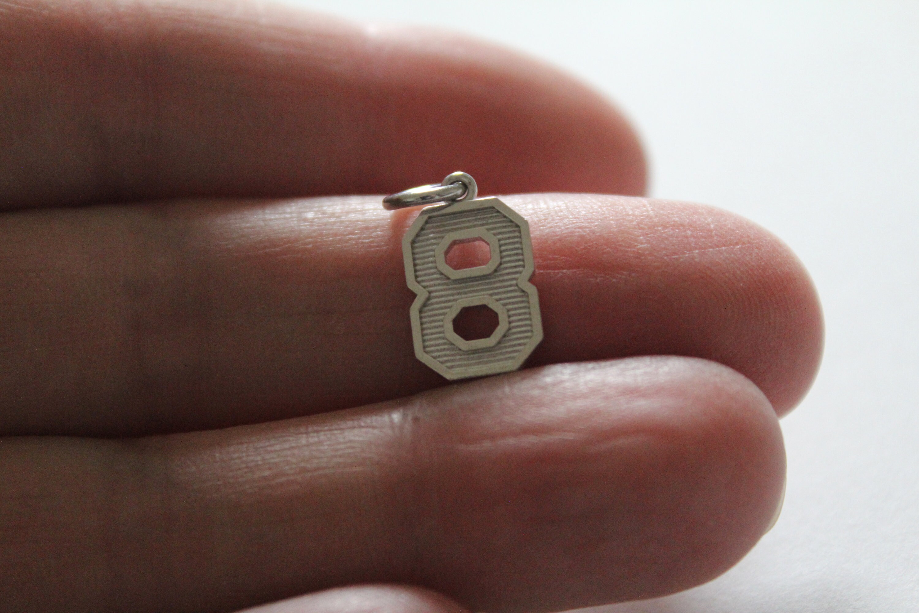 Sterling Silver Number Eight Charm Sterling Silver Number 8 | Etsy