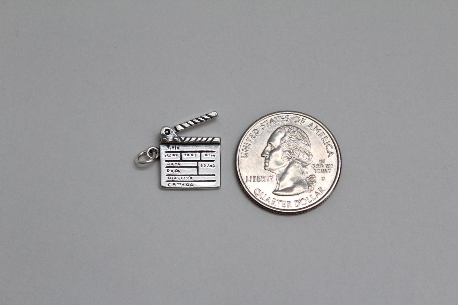 Sterling Silver Movie Clapboard Charm: Film Lover Gift - Etsy