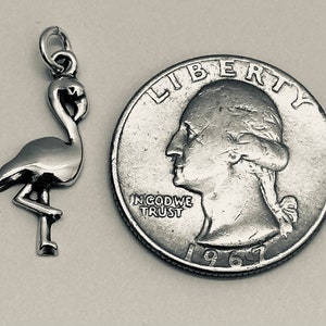 Sterling Silver Flamingo Charm, Sterling Silver Flamingo Bird Charm ...