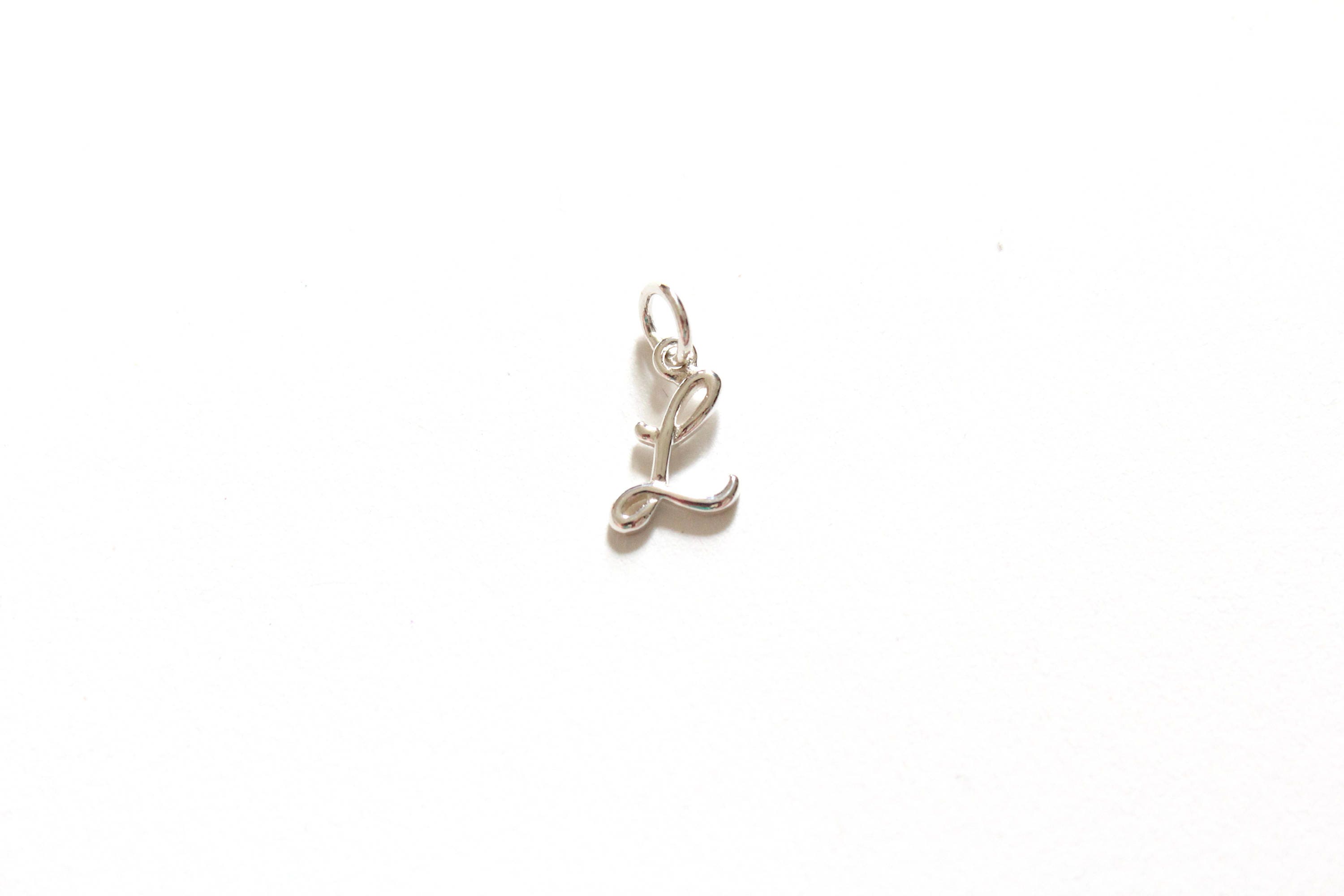 Sterling Silver Cursive L Initial Charm L Letter Charm - Etsy