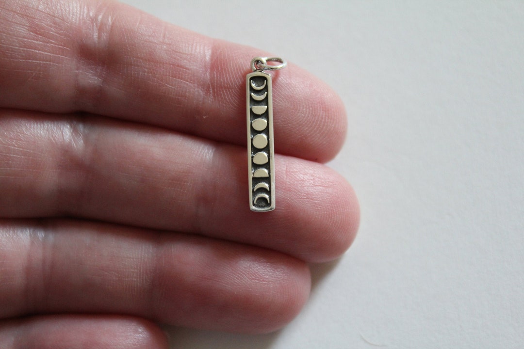 Sterling Silver Moon Phases Link Charm: Celestial Pendant - Etsy