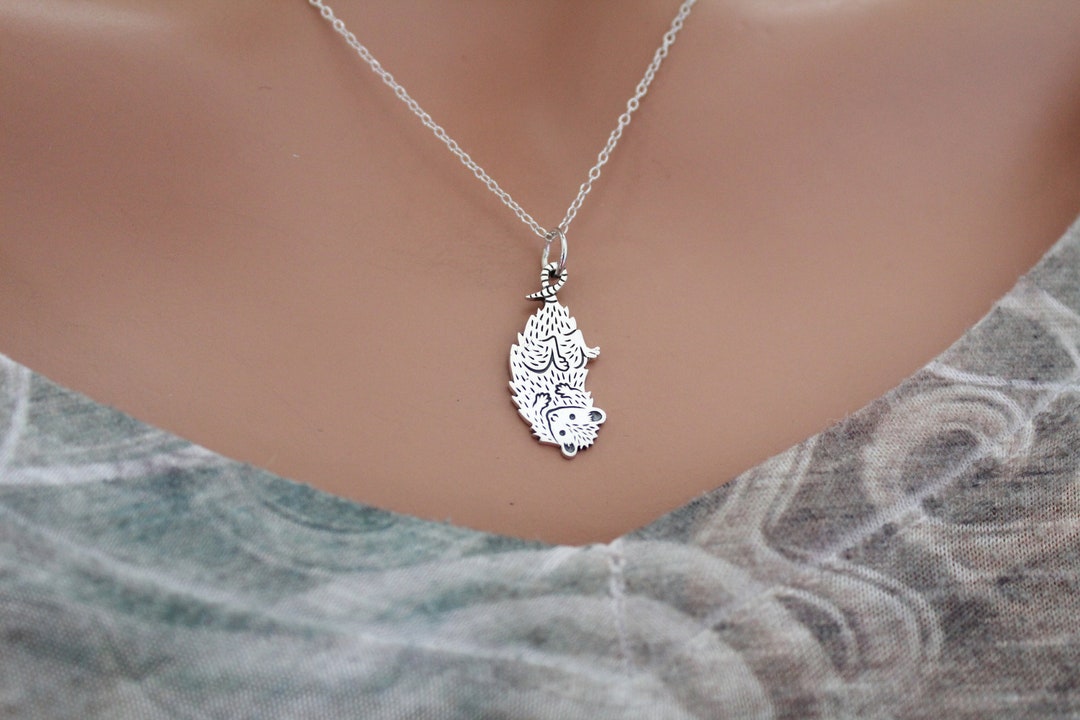 Sterling Silver Opossum Pendant Necklace: Animal Charm Jewelry - Etsy