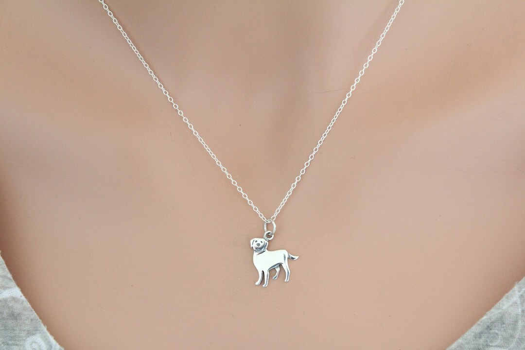 Collier de charme de chien du Labrador en argent sterling, charme du ...
