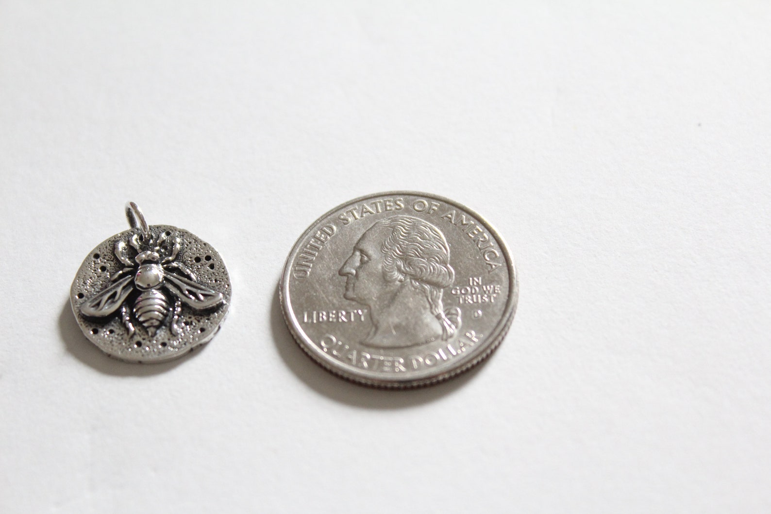 Sterling Silver Ancient Bee Coin Charm Silver Ancient Bee | Etsy