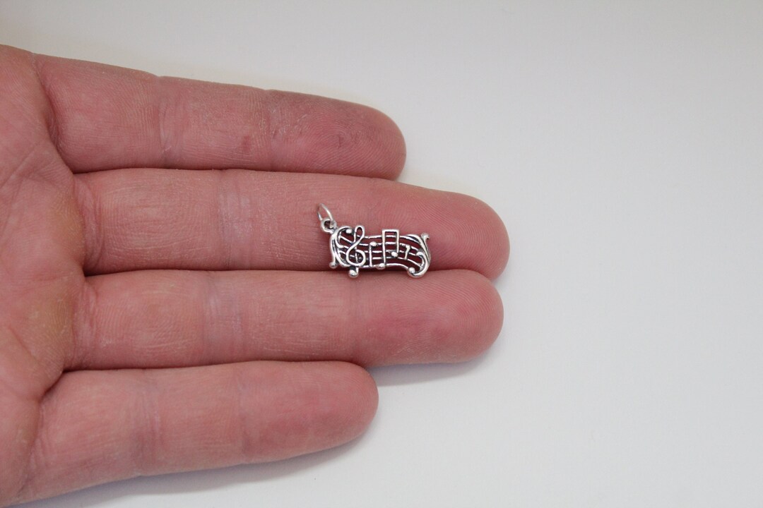 Sterling Silber Musik Staff Charm Anhänger - Etsy Österreich