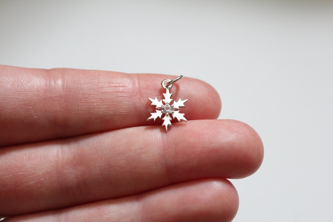 Sterling Silver Snowflake Charm, Sterling Silver Christmas Snowflake ...