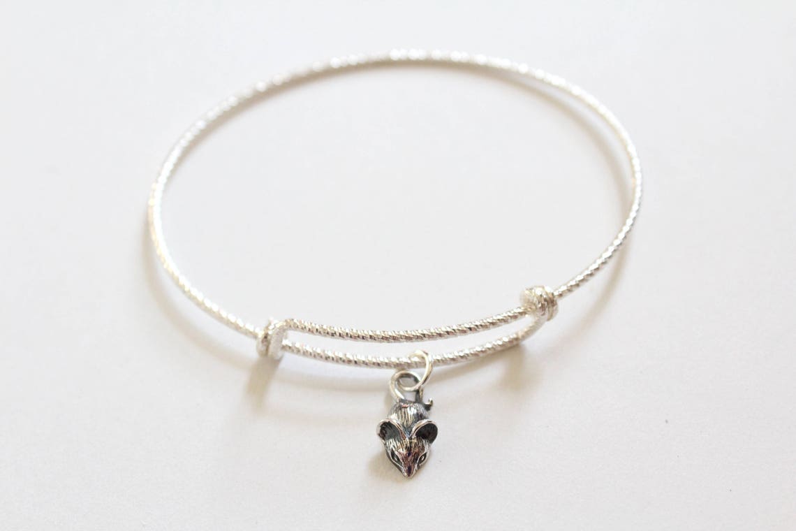 Sterling Silver Bracelet With Sterling Silver Mouse Charm - Etsy