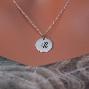 Sterling Silver Cursive Circular R Initial Charm Necklace, Cursive R ...