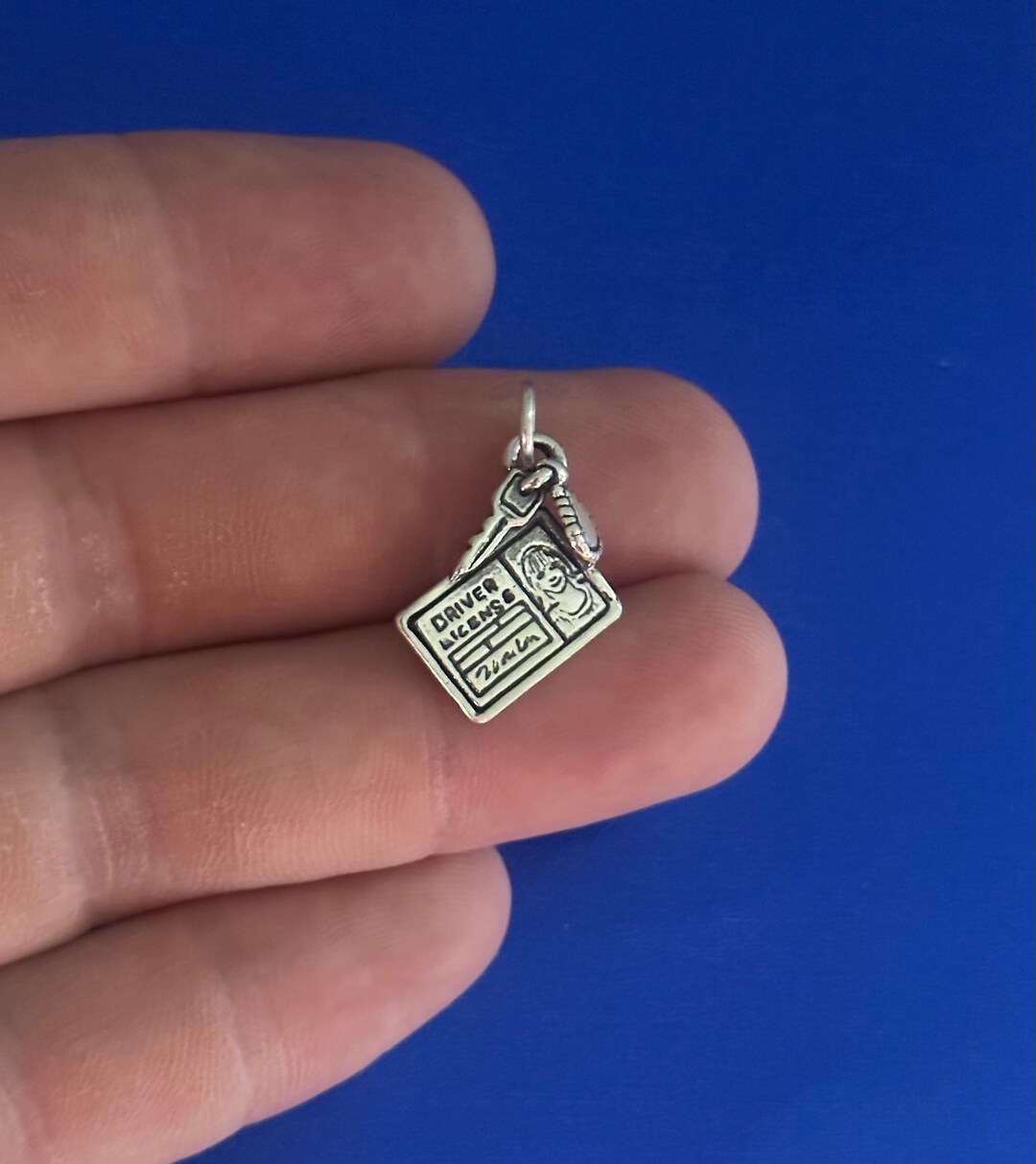 Sterling Silver Driver License and Key Charm, Silver Driver License Key ...