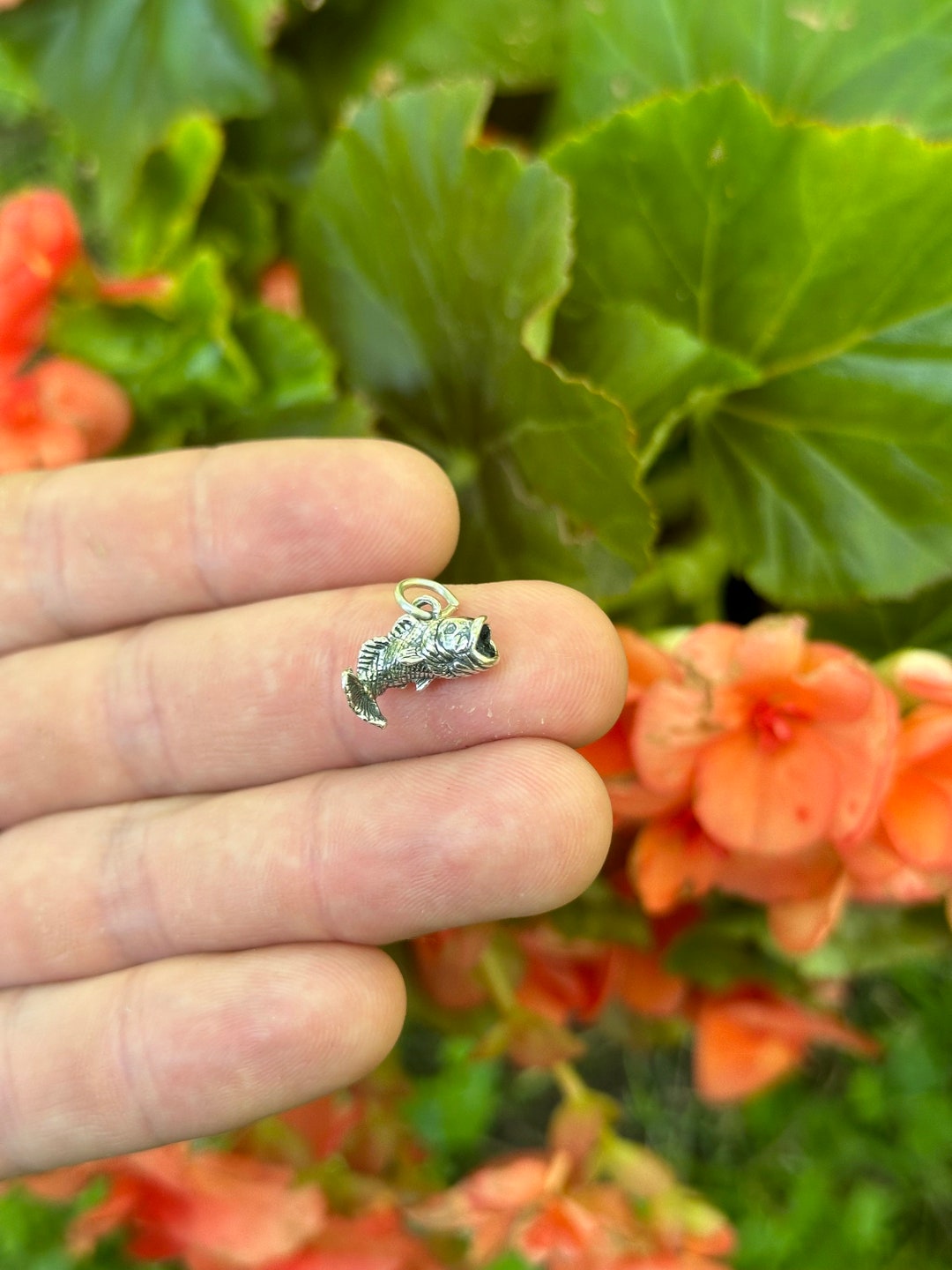 Sterling Silver Large Mouth Bass Charm - Etsy