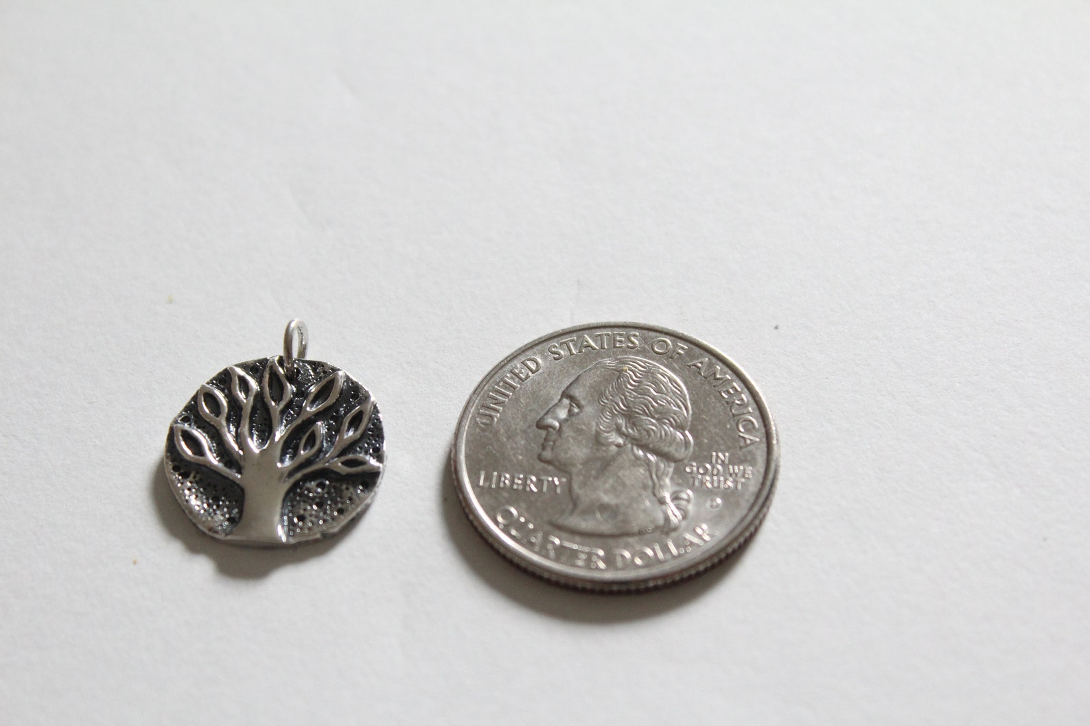 Sterling Silver Ancient Tree Coin Charm Silver Ancient Tree - Etsy