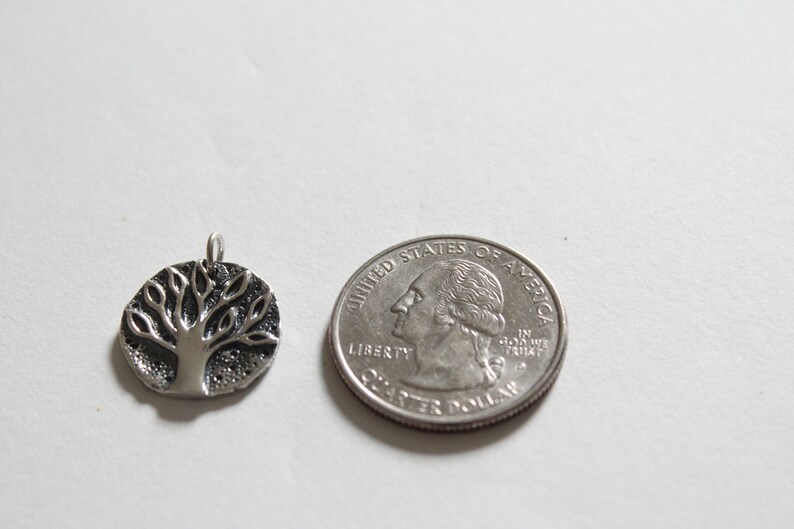 Sterling Silver Ancient Tree Coin Charm: Greek Style Pendant - Etsy