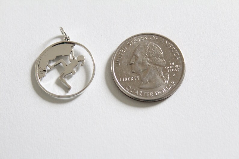 Sterling Silver Rock Climbing Girl Charm Pendant - Etsy