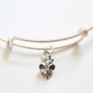 Sterling Silver Bracelet With Sterling Silver Mouse Charm, Tiny Mouse ...