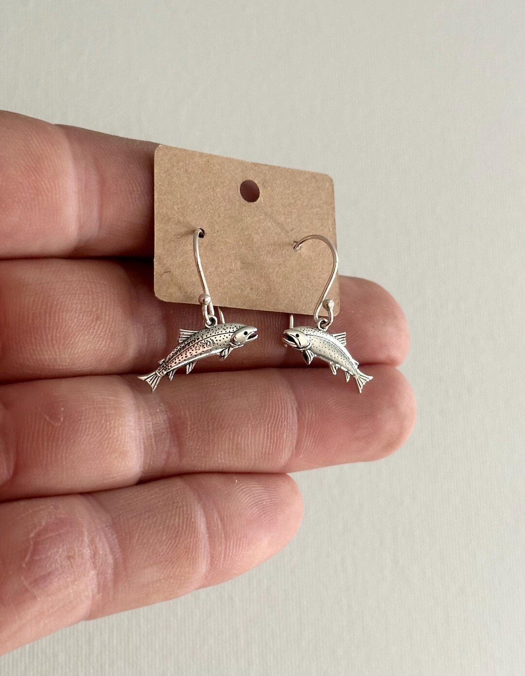 Sterling Silver Trout Fish Dangle Earrings - Etsy Canada