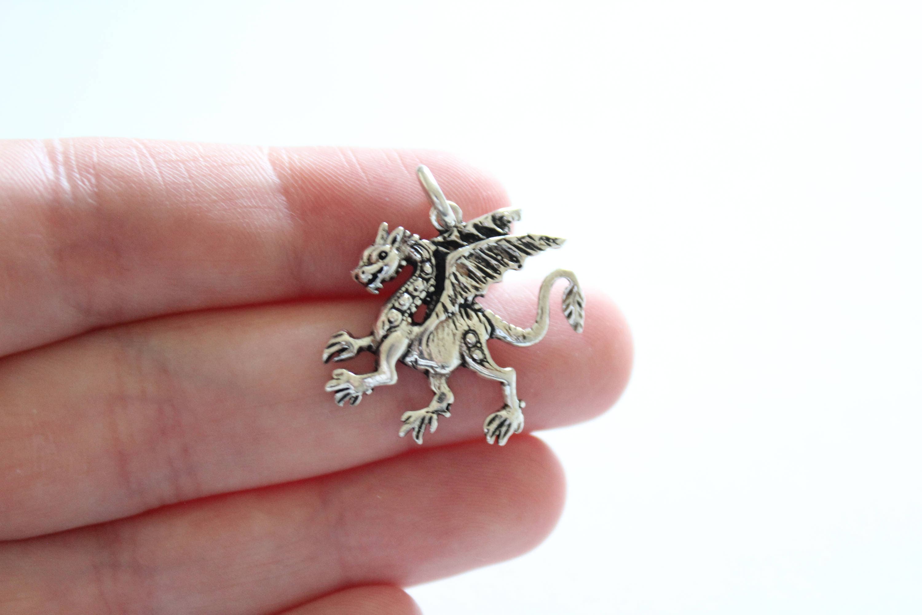 Sterling Silver Dragon Charm Dragon Charm Dragon Pendant - Etsy
