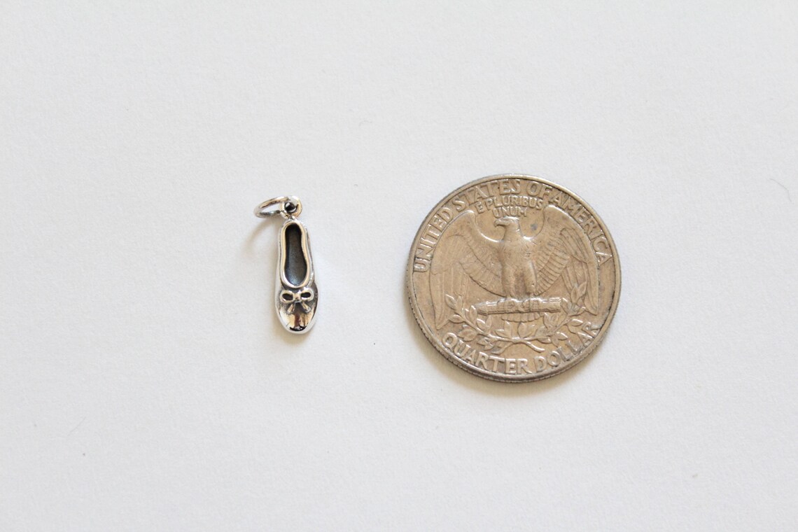 Sterling Silver Ballet Slipper Charm With Jump Ring - Etsy