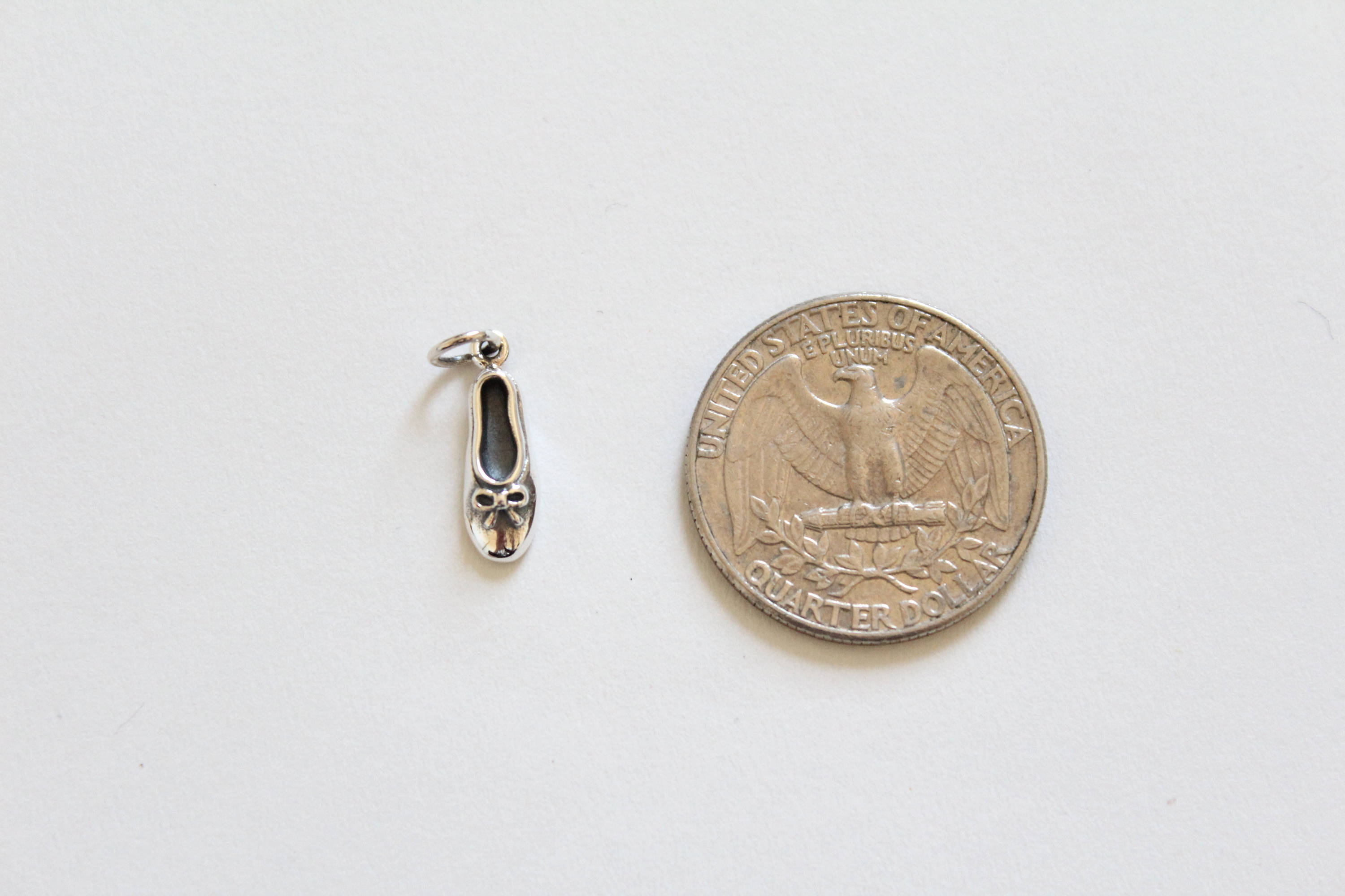 Sterling Silver Ballet Slipper Charm With Jump Ring - Etsy