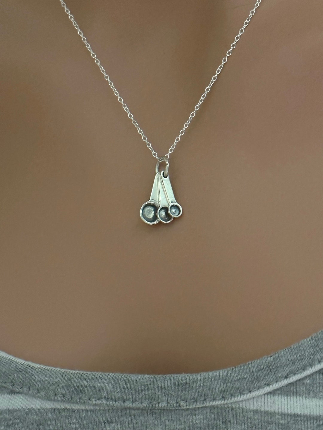 Sterling Silver Measuring Spoons Necklace - Etsy