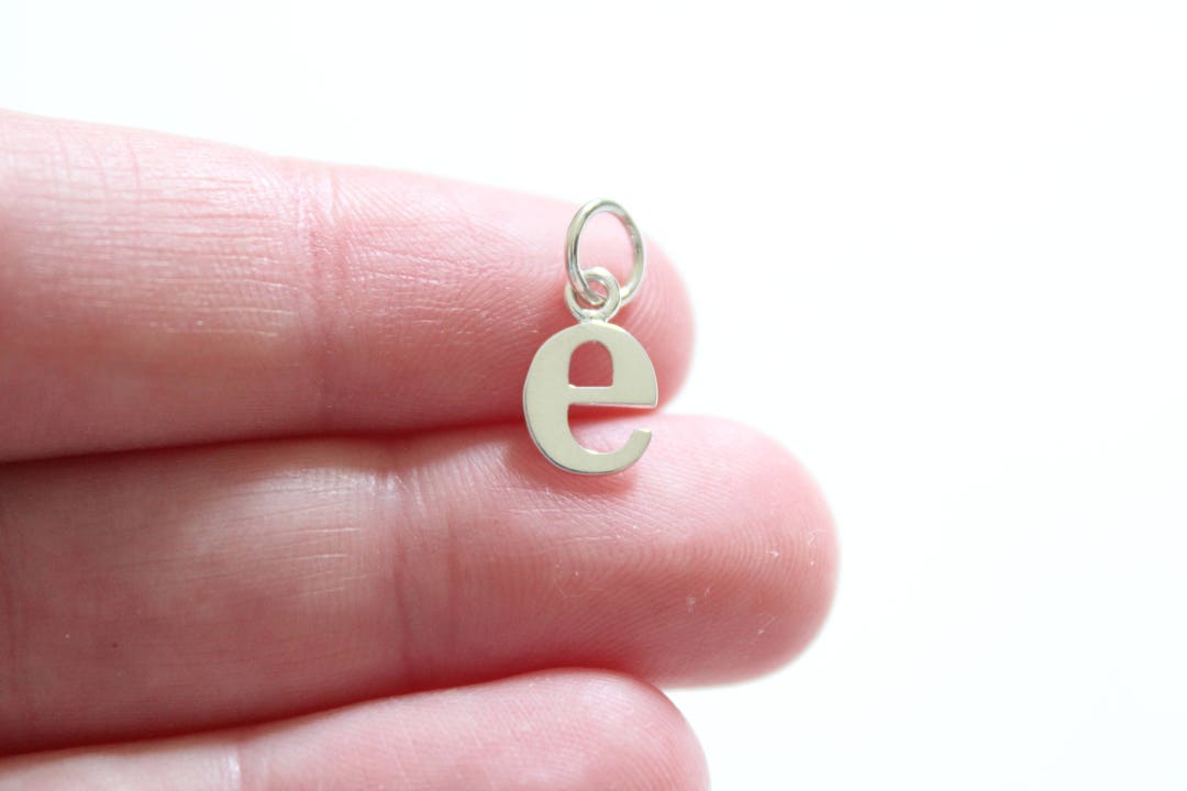 Sterling Silver Lowercase E Initial Charm E Initial Large E - Etsy