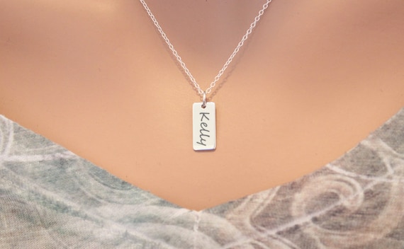 Cursive Name Necklace Sterling Silver Customizable Name - Etsy