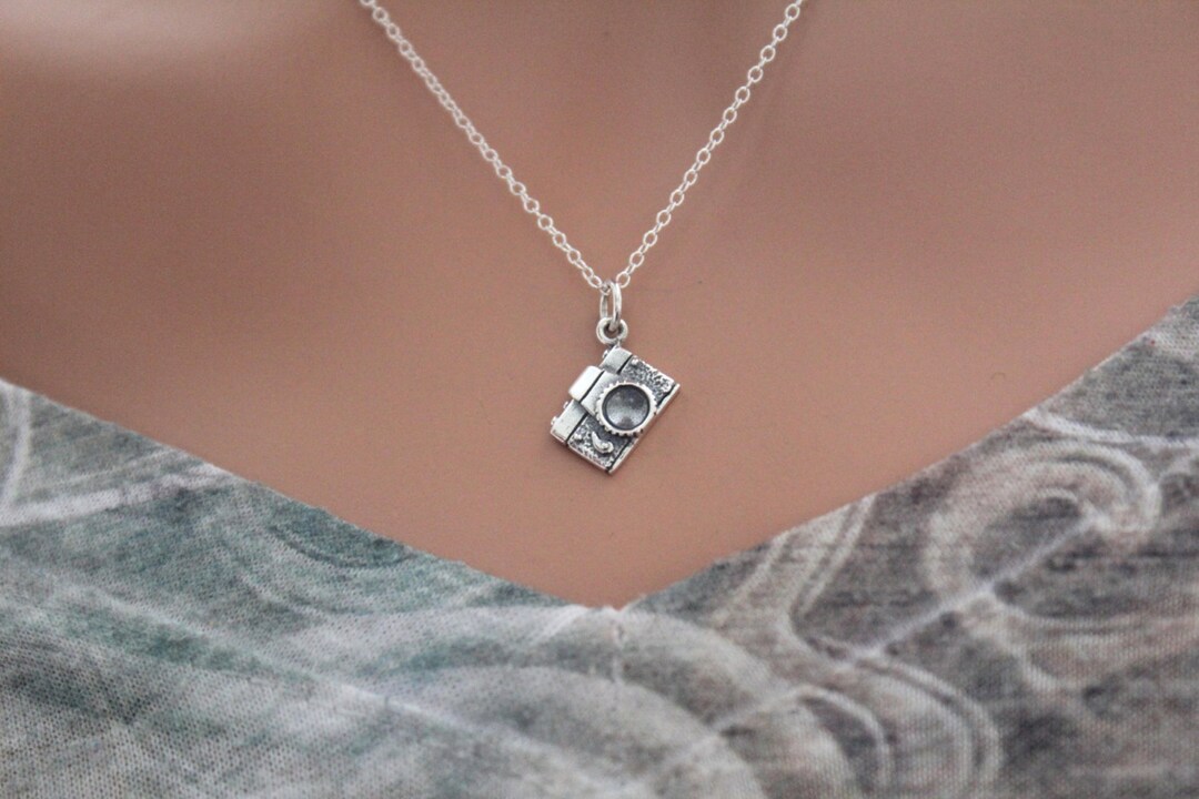 Sterling Silver Camera Charm Necklace: Photographer Gift - Etsy