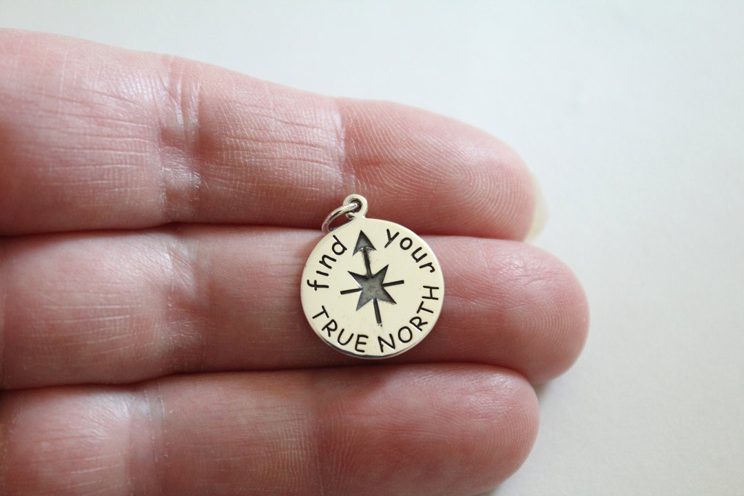 Sterling Silver Find Your True North Compass Charm, Find Your True ...