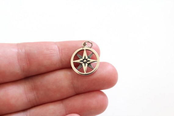 Sterling Silver North Star Compass Charm North Star Compass - Etsy