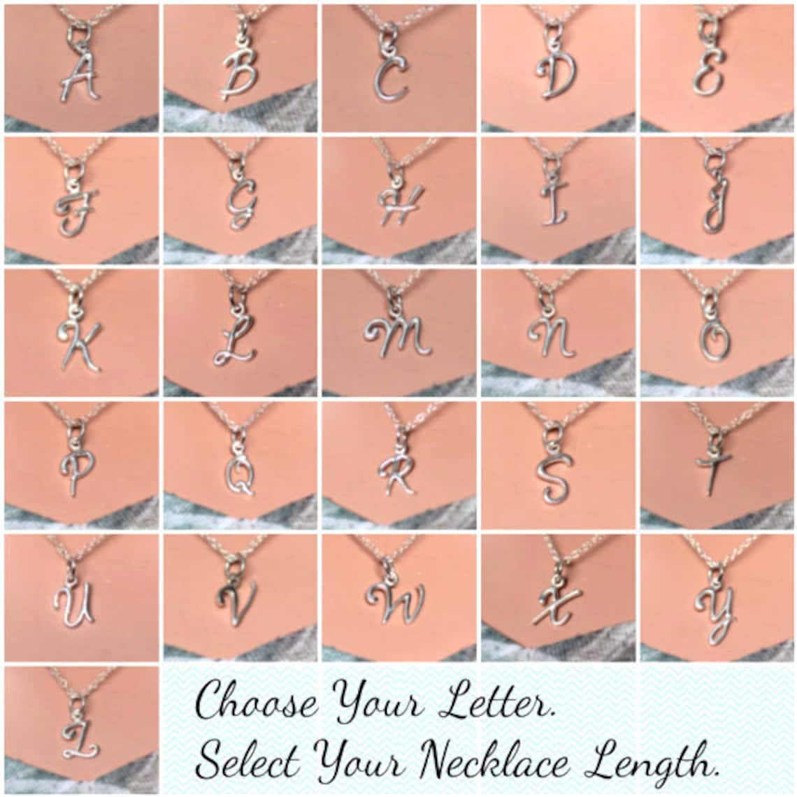 Sterling Silver Cursive L Initial Necklace L Letter Necklace - Etsy