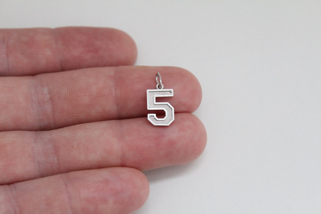 Sterling Silver Number Five Charm Sterling Silver Number Five - Etsy UK