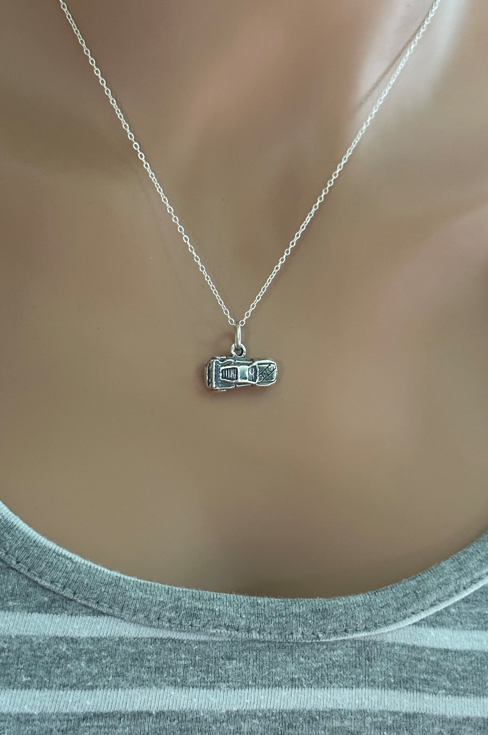 Sterling Silver 3D Race Car Necklace: Small Automotive Pendant - Etsy