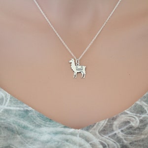Sterling Silver Llama Charm Necklace: Alpaca Pendant - Etsy