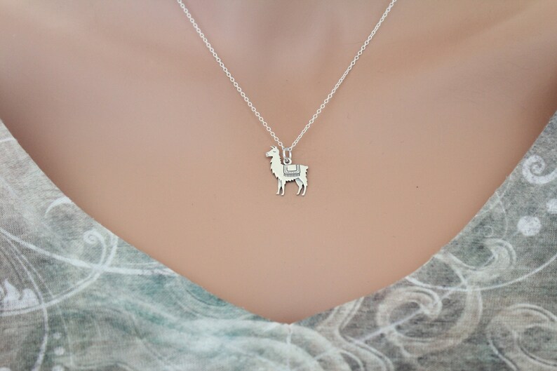 Sterling Silver Llama Charm Necklace: Alpaca Pendant - Etsy