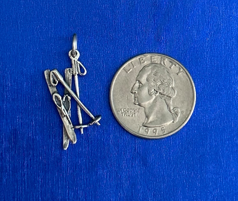 Sterling Silver Ski and Poles Necklace: Winter Sport Jewelry - Etsy