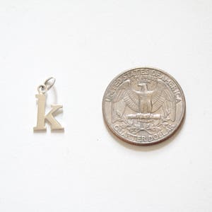 Sterling Silver Lowercase K Initial Charm, K Initial, Large K Letter ...