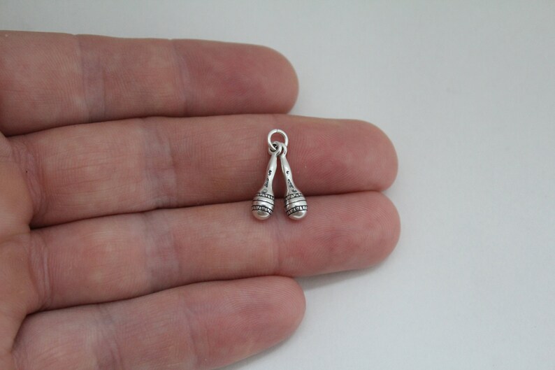 Sterling Silver Maracas Charm: Shaker Pendant - Etsy