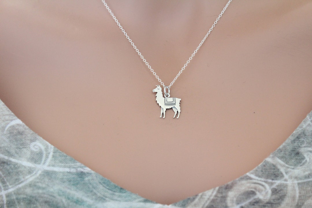 Sterling Silver Llama Charm Necklace: Alpaca Pendant - Etsy