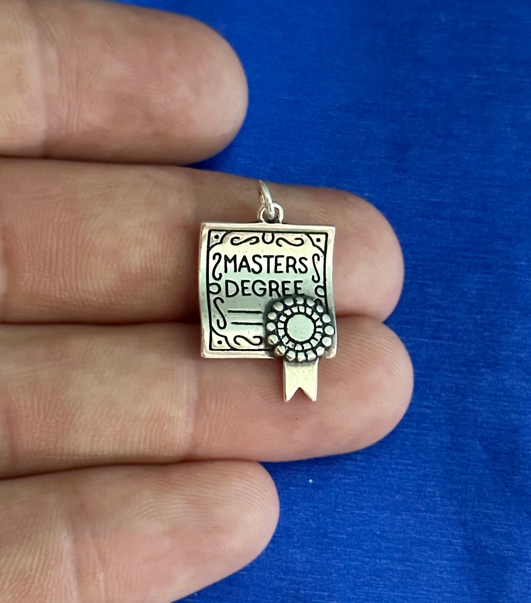 Sterling Silver Masters Degree Diploma Charm - Etsy
